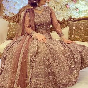 Dresses | Bridal Long Sleeve Gown With Stone Work Front And Back | Poshmark